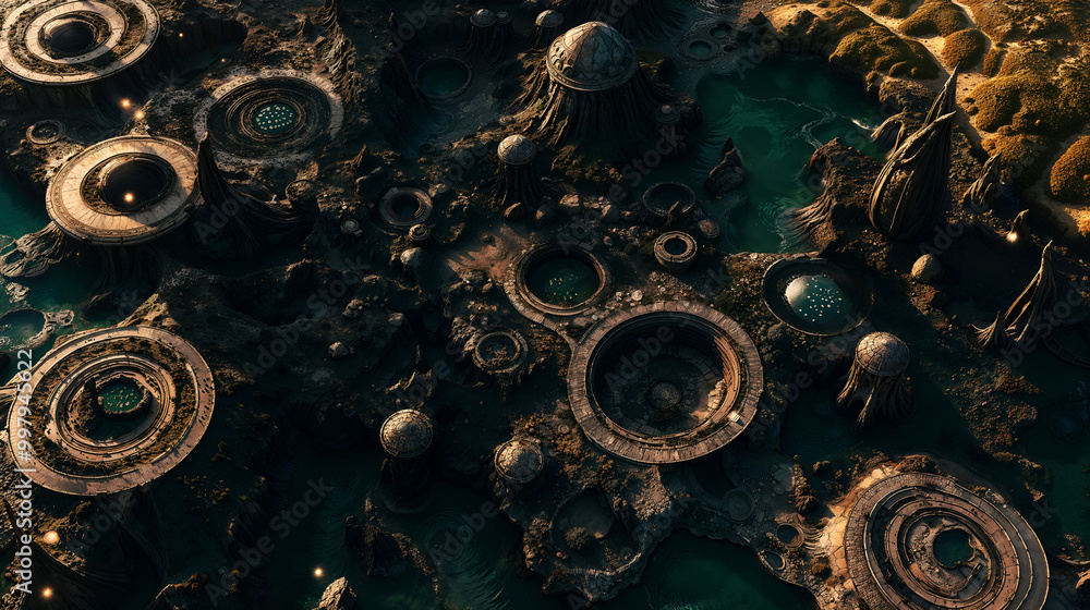 Alien City Battle Map for Sci-Fi DnD, Top-Down Tabletop Role-Playing ...