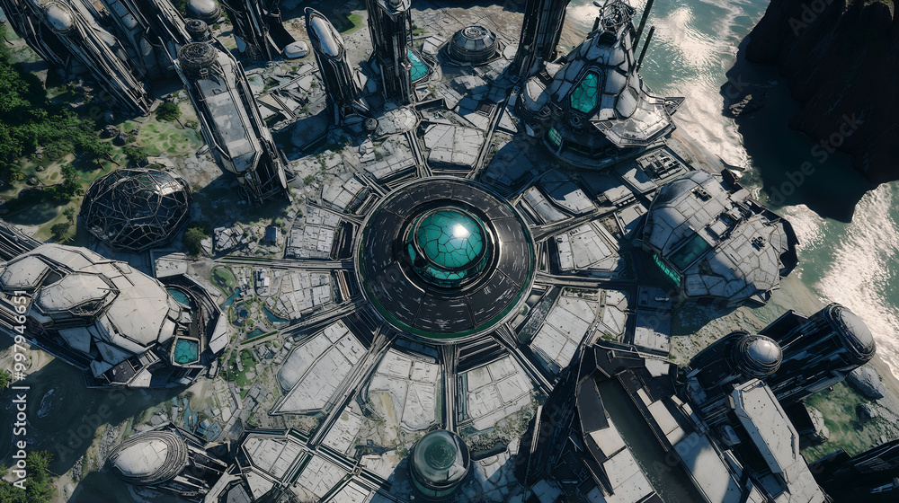 Alien City Battle Map for Sci-Fi DnD, Top-Down Tabletop Role-Playing ...