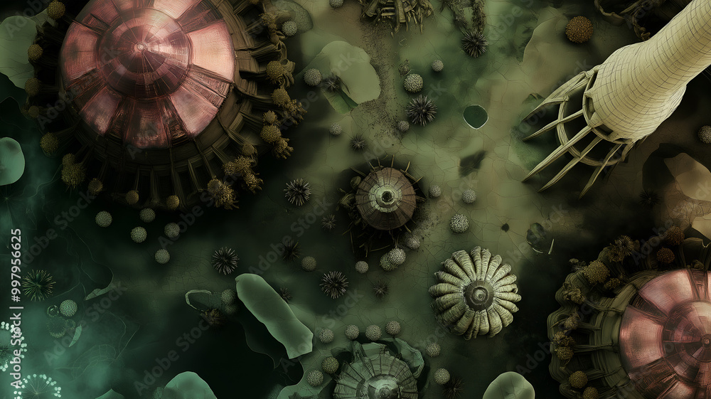 Alien Temple Battle Map for Sci-Fi DnD, Top-Down Tabletop Role-Playing ...