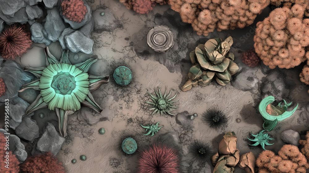 Alien Temple Battle Map for Sci-Fi DnD, Top-Down Tabletop Role-Playing ...