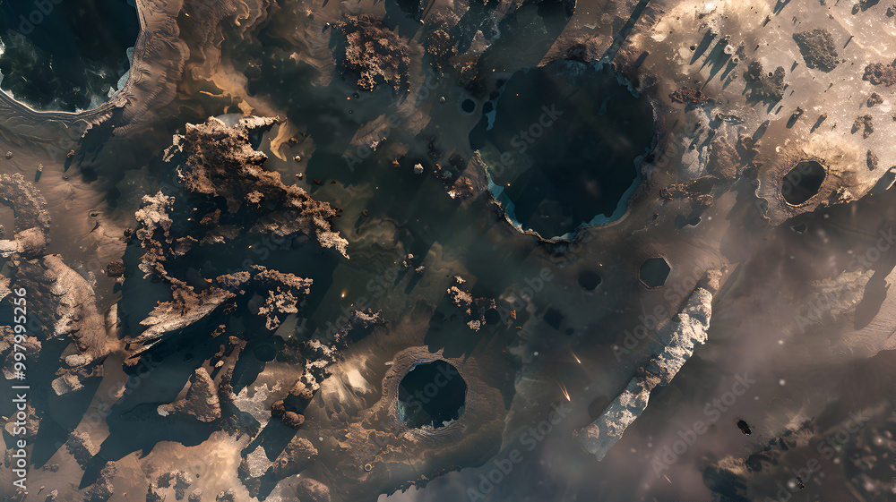 Mountainous Terrain Battle Map for Sci-Fi DnD, Top-Down Tabletop Role ...