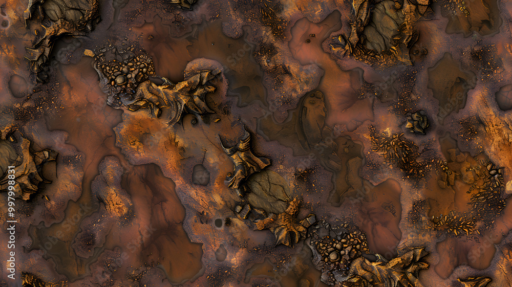 Mountainous Terrain Battle Map for Sci-Fi DnD, Top-Down Tabletop Role ...