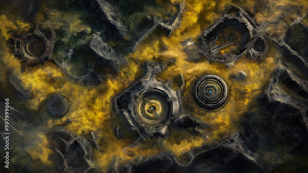 Mountainous Terrain Battle Map for Sci-Fi DnD, Top-Down Tabletop Role ...