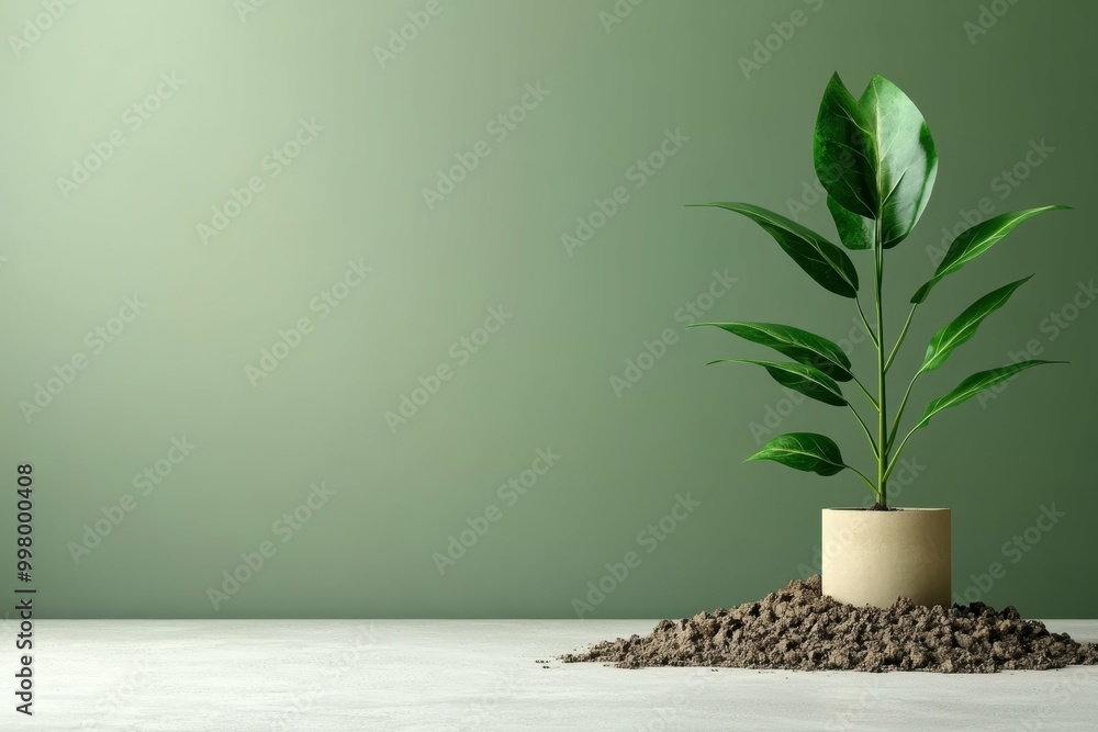 A small, delicate plant growing out of a rough, dry patch of soil ...