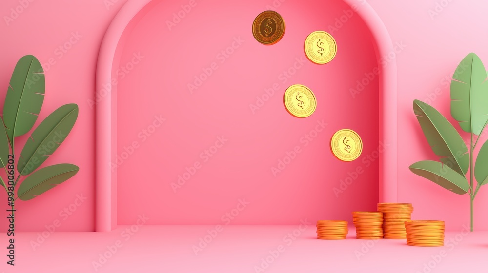 Detailed 3d cash money illustration featuring floating banknotes and ...