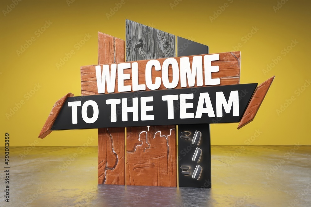 Welcome to the Team Sign - 3D Rustic Wood and Metal Design. For ...