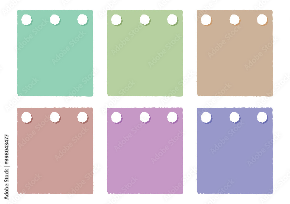 Set of paper notes on stickers digital download. Pastel notepapers or ...