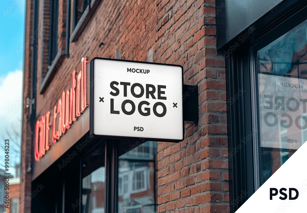 Outdoor store or restaurant logo sign mockup - generative ai image ...
