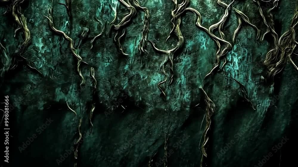 Darkness encroaching from creepy wall with hanging roots 素材庫影片 | Adobe ...