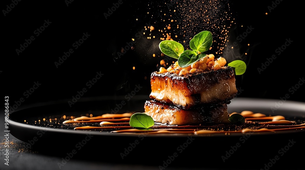 Sustainable bone marrow made from roasted garlic and miso puree Stock ...