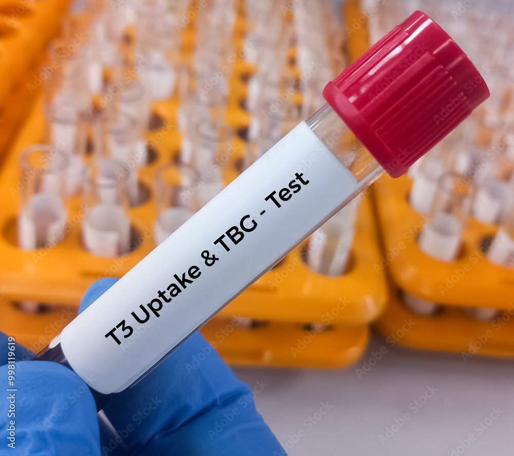 Blood sample for T3 resin uptake(T3RU) test. Thyroid function tests to ...