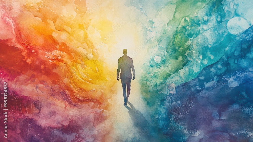 spirit human body walking inspiring rainbow way mind mental health soul ...