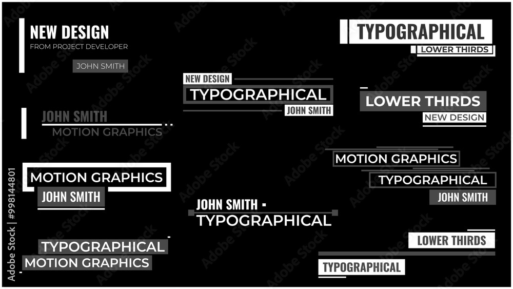 The Lower Thirds In Rectangular Original Shapes In Black And White ...