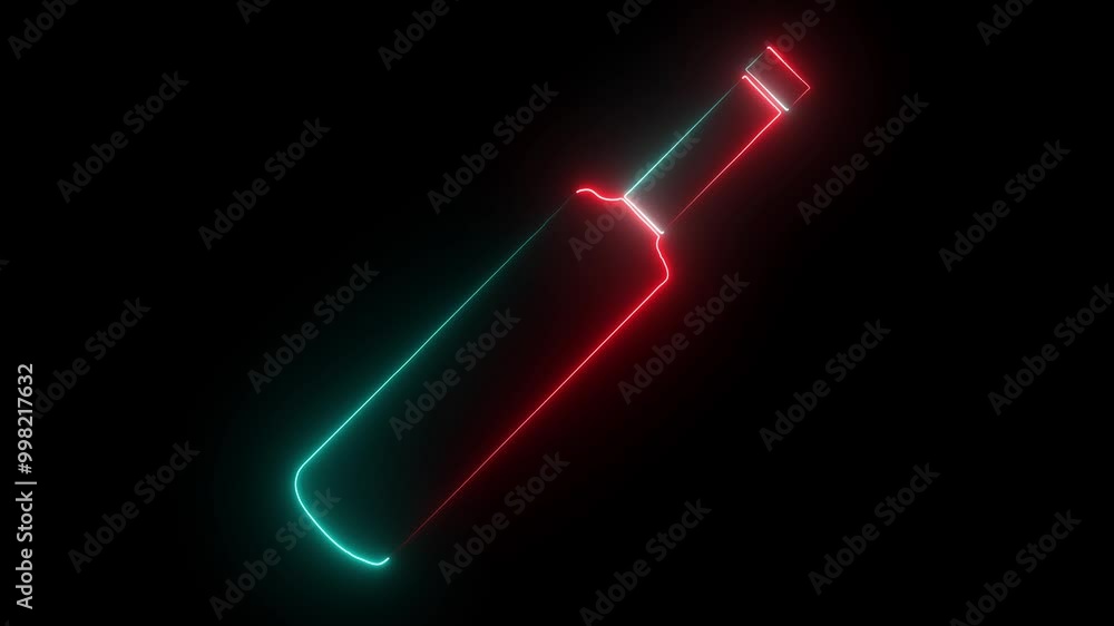 Neon glowing Cricket Showcase Bat Icon animation and Symbol of cricket ...