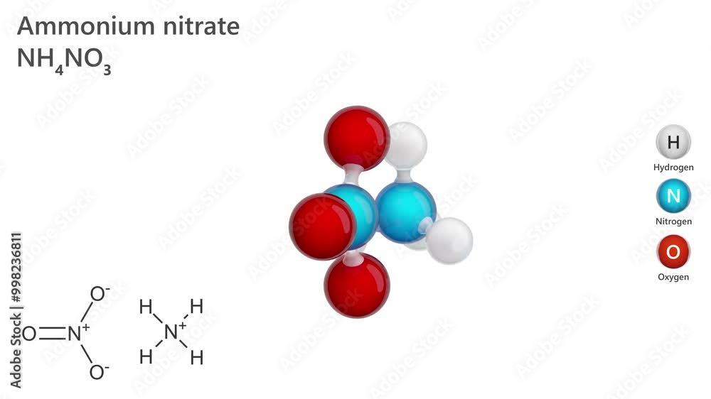Ammonium nitrate (NH4NO3) is a chemical compound that is a white ...