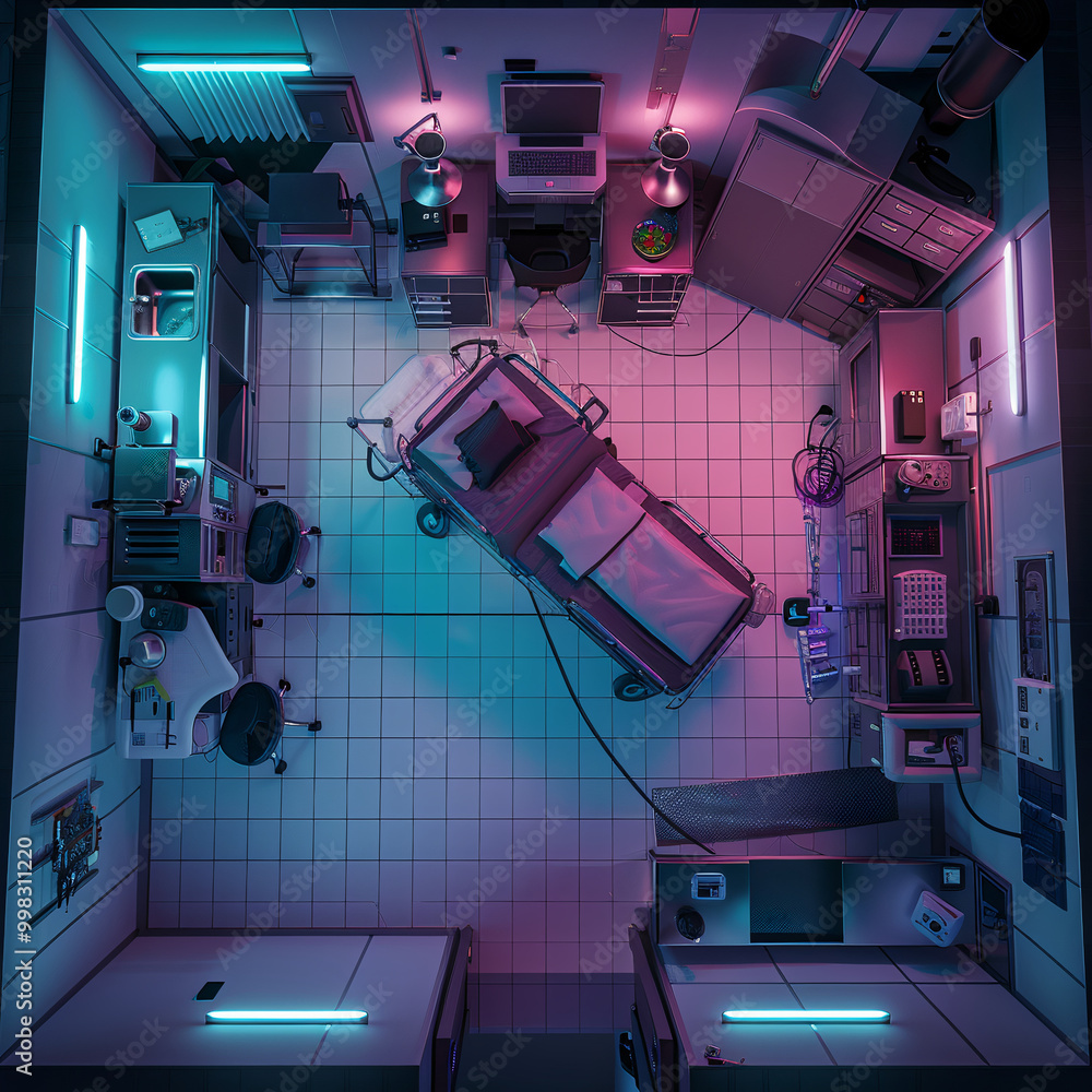 Cyberpunk Battle Map for DnD, Top-Down Tabletop Role-Playing Game Map ...