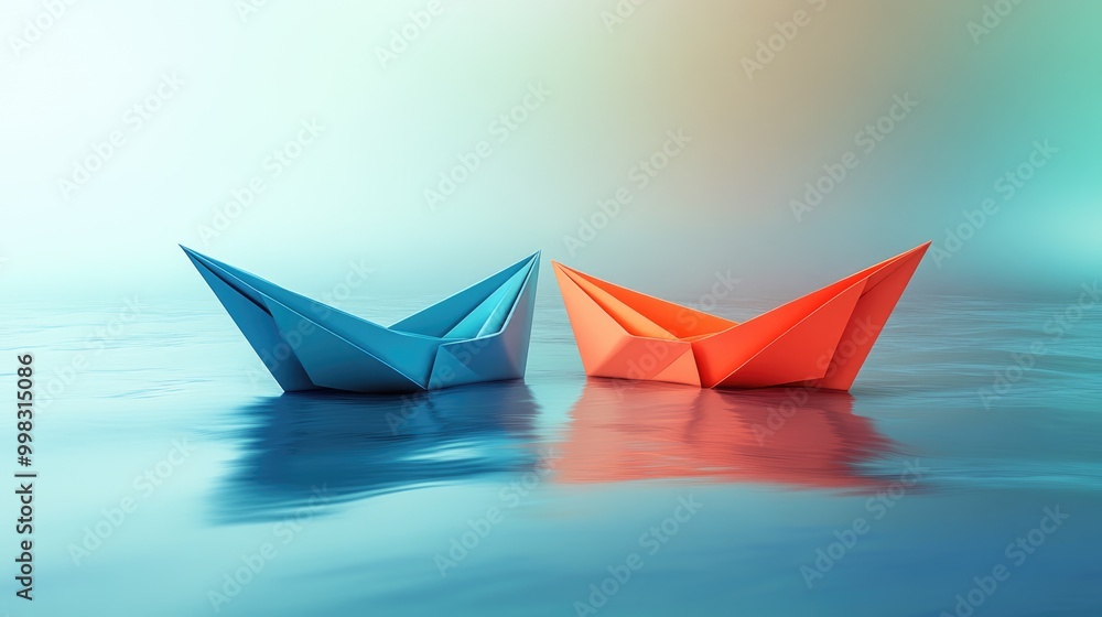 Business separation and disagreement depicted through a 3D illustration ...