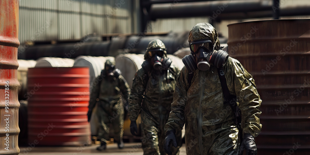 Chemical Cockpit: A military base, filled with barrels of chemicals and ...