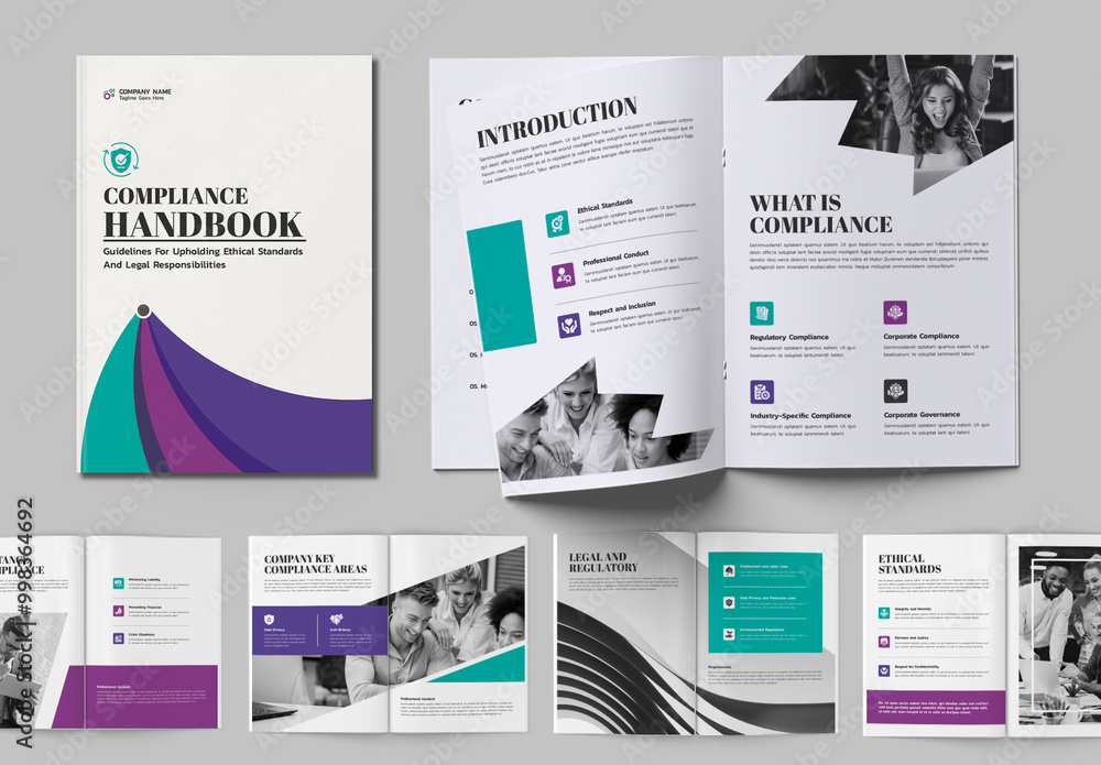 Compliance Handbook Brochure plantilla de Stock | Adobe Stock