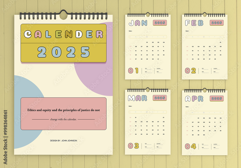 2025 Calendar Layout Stock Template | Adobe Stock
