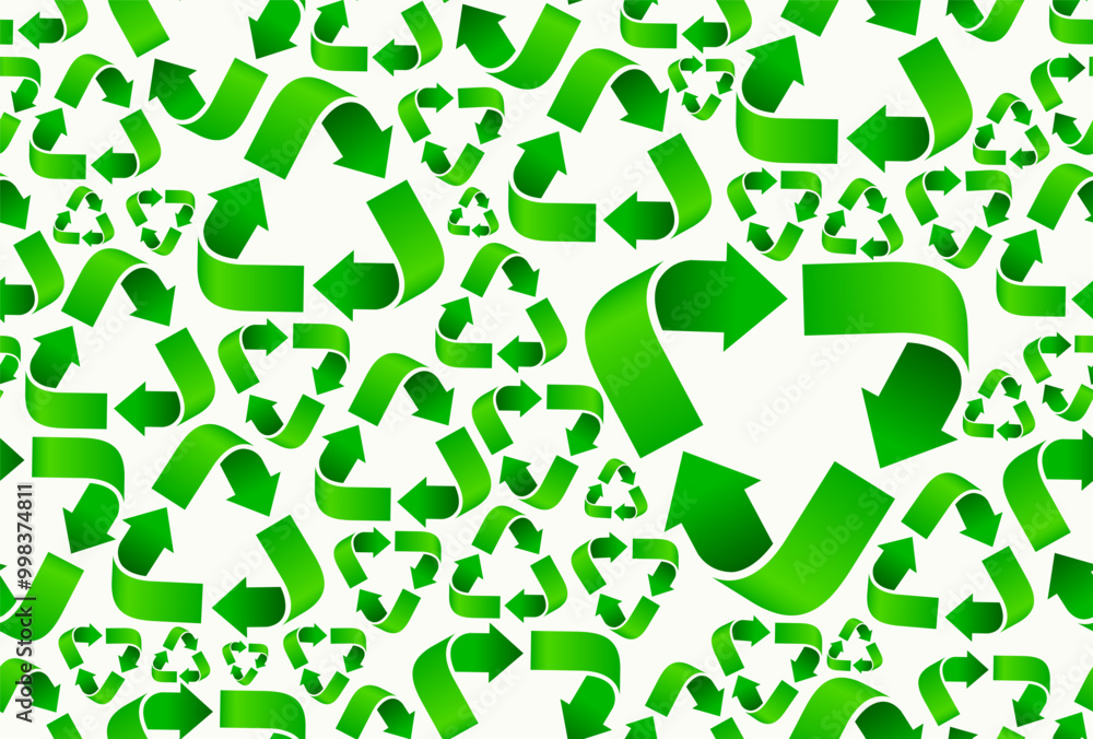 Seamless green recycle background. Seamless pattern with recycle ...