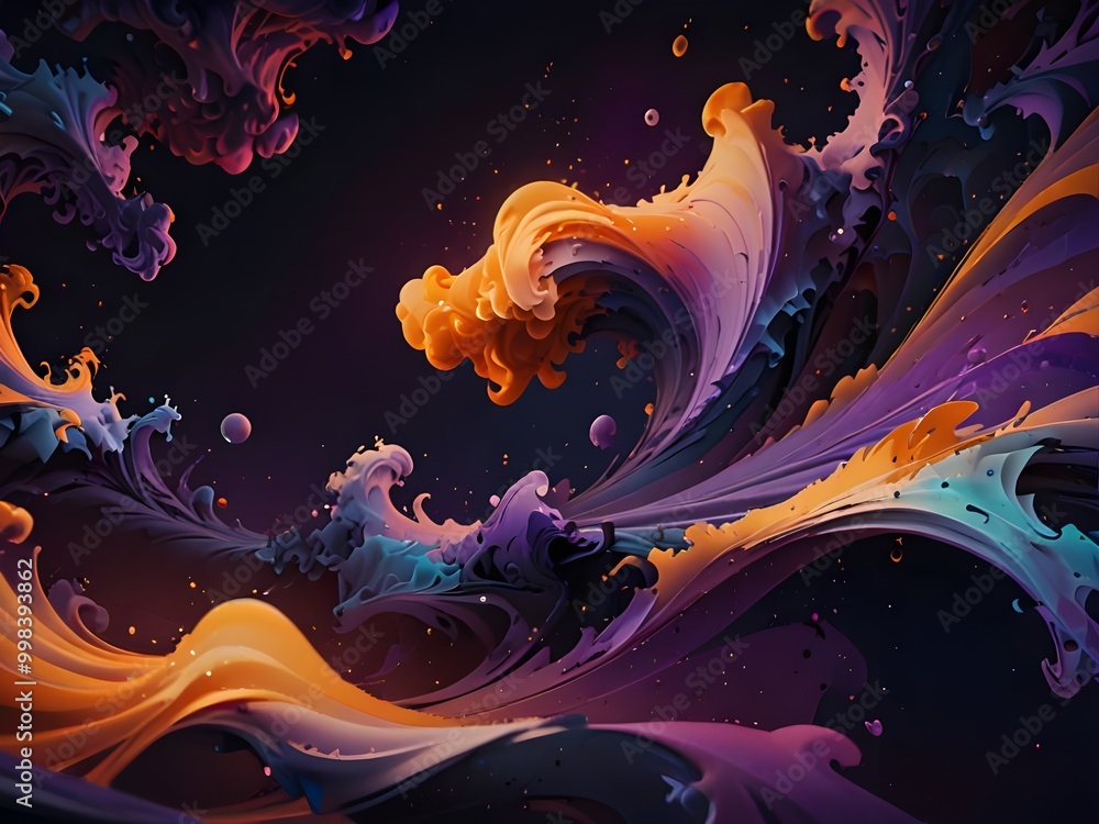 An intricate digital wallpaper showcasing an abstract holographic ...