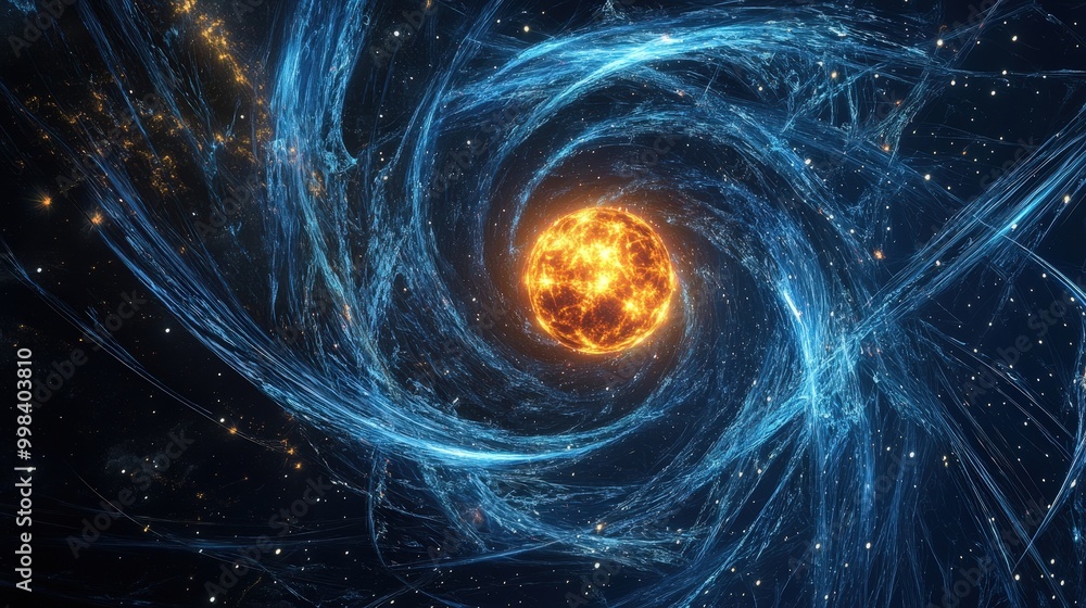 Solar Spiral Dance: Design a dynamic spiral dance of stars around the ...