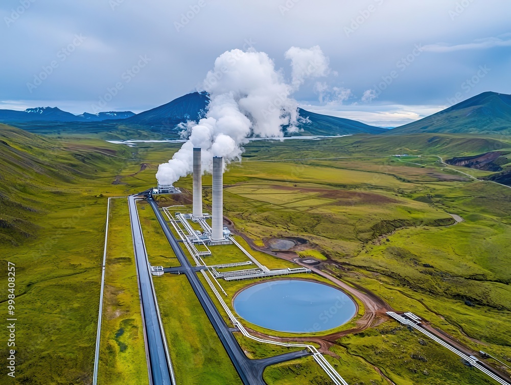 Energy storage grid connected to a geothermal plant in a volcanic ...