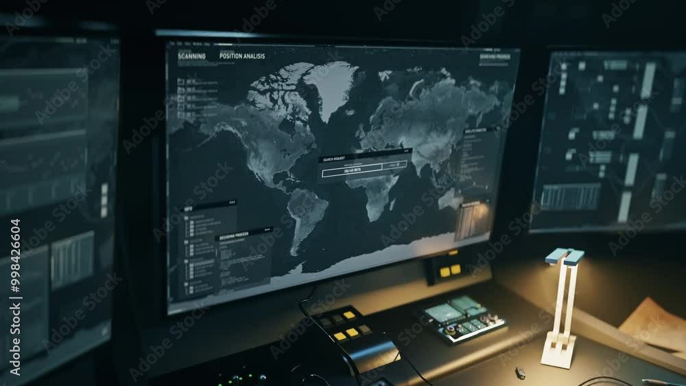 Radar matrix technology operated from the military control room. Radar ...