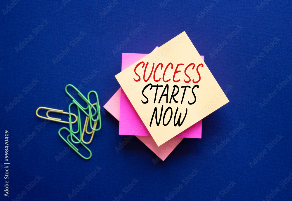 Success Starts Now symbol. Concept words Success Starts Now on steaky ...