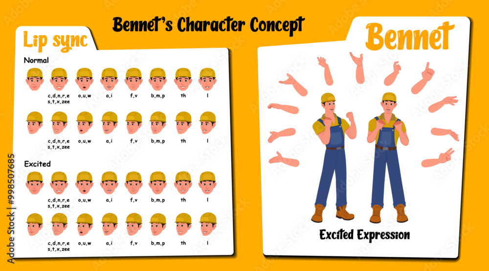 Handyman cartoon Creation AKA Bennet. Man Wearing Overalls with tools ...