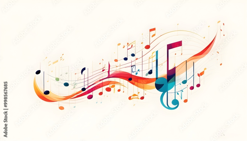 minimalist design of a music note created through generative AI ...