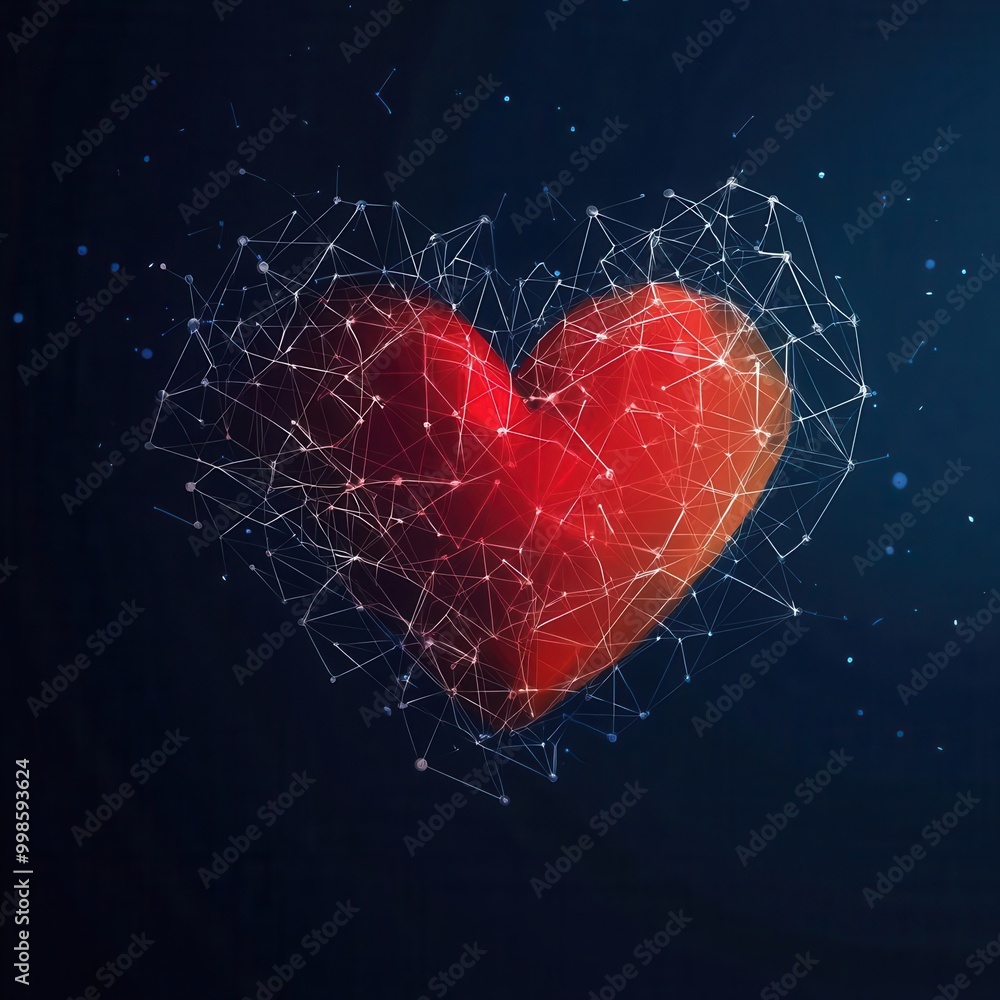 Artistic representation of a healthcare network with nodes and ...