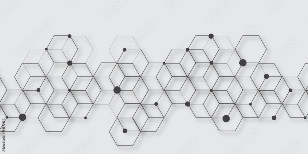 Molecular Structure Abstract Tech Background Geometric Grey Background