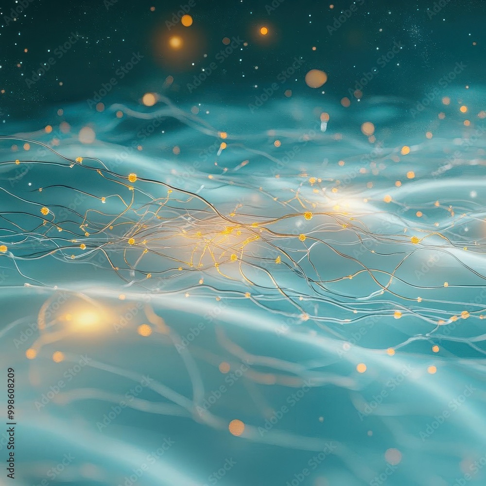 Graphene-based brain implant interacting with neural cells side view ...