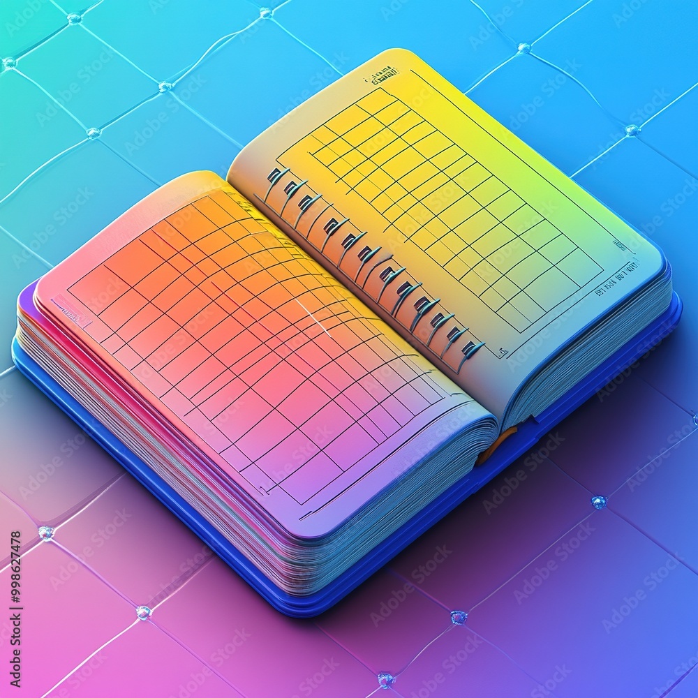 Minimalist Checkbook Icon Design in Vibrant Colors for Financial and ...