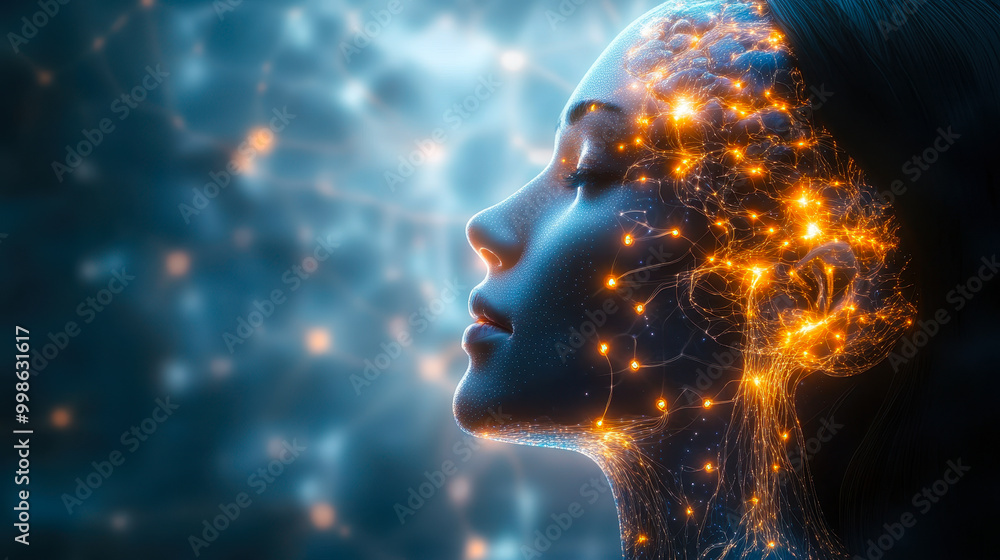 Artificial Intelligence Deep Learning Human Mind Connection Conceptual ...