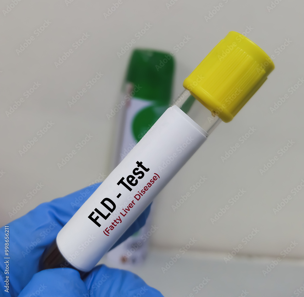 Blood sample for Fatty liver disease test. Liver enzyme test, LFT ...
