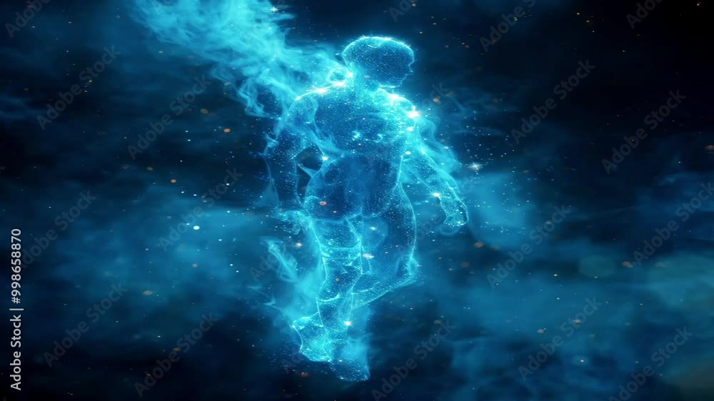 The sparkling electric human is a combination of robotic and digital ...