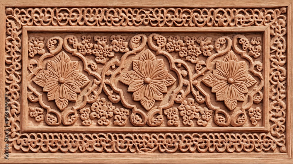 Intricate hand-carved wooden jali pattern from india for art and decor ...