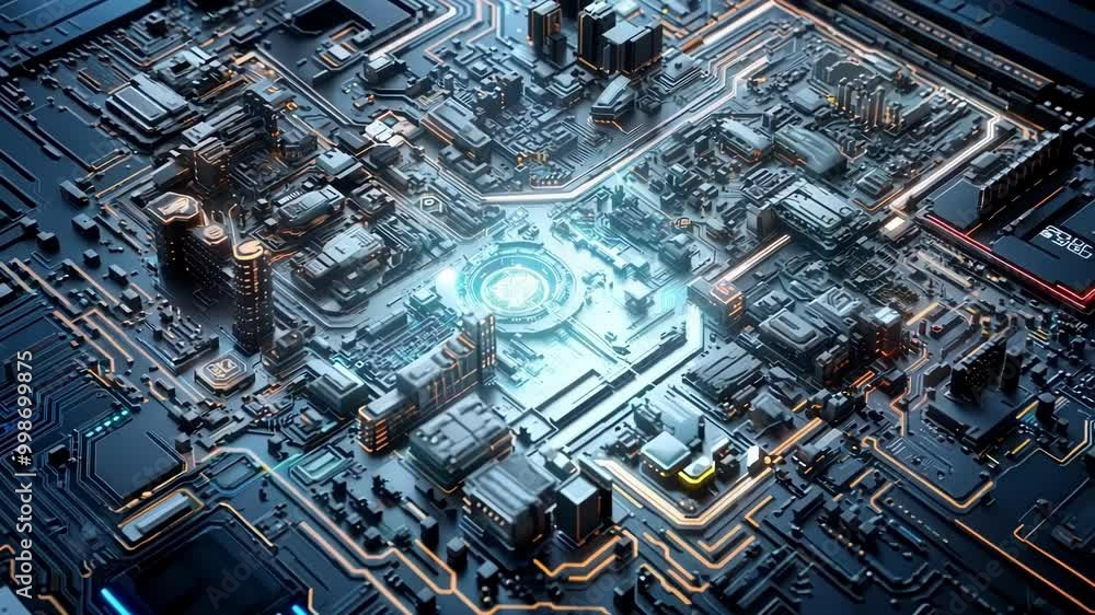 Glowing brain symbolizing artificial intelligence processes data on a ...