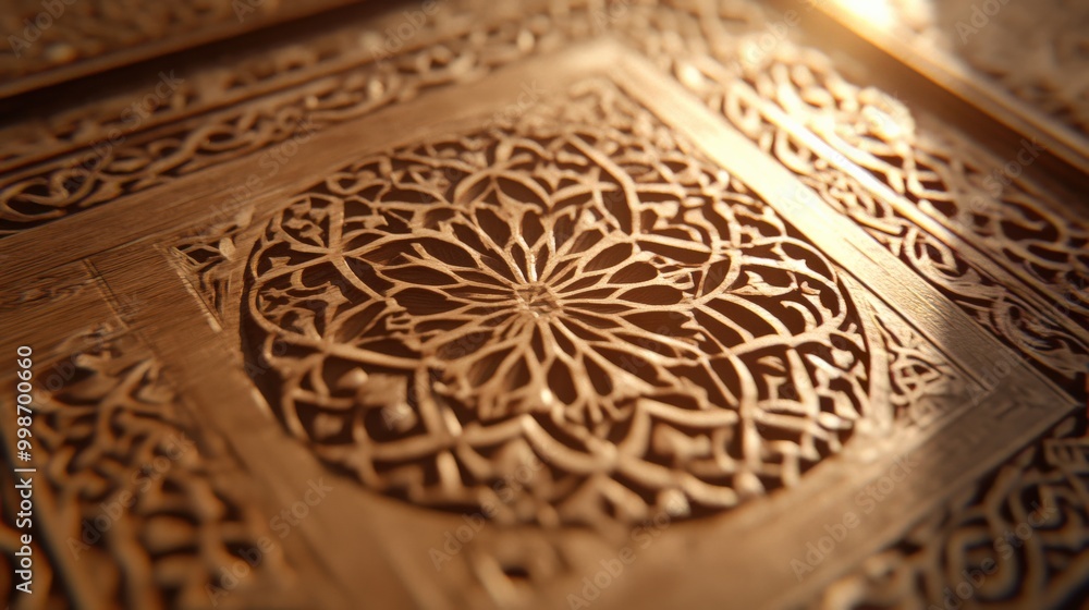 Intricate wood carving on mashrabiya screens for architectural art ...