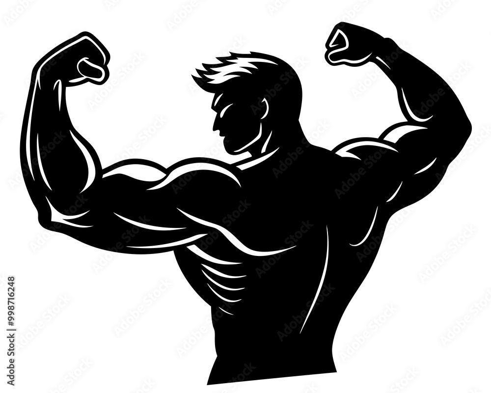 strong arm flex silhouette vector,Gym silhouette,strength and power ...