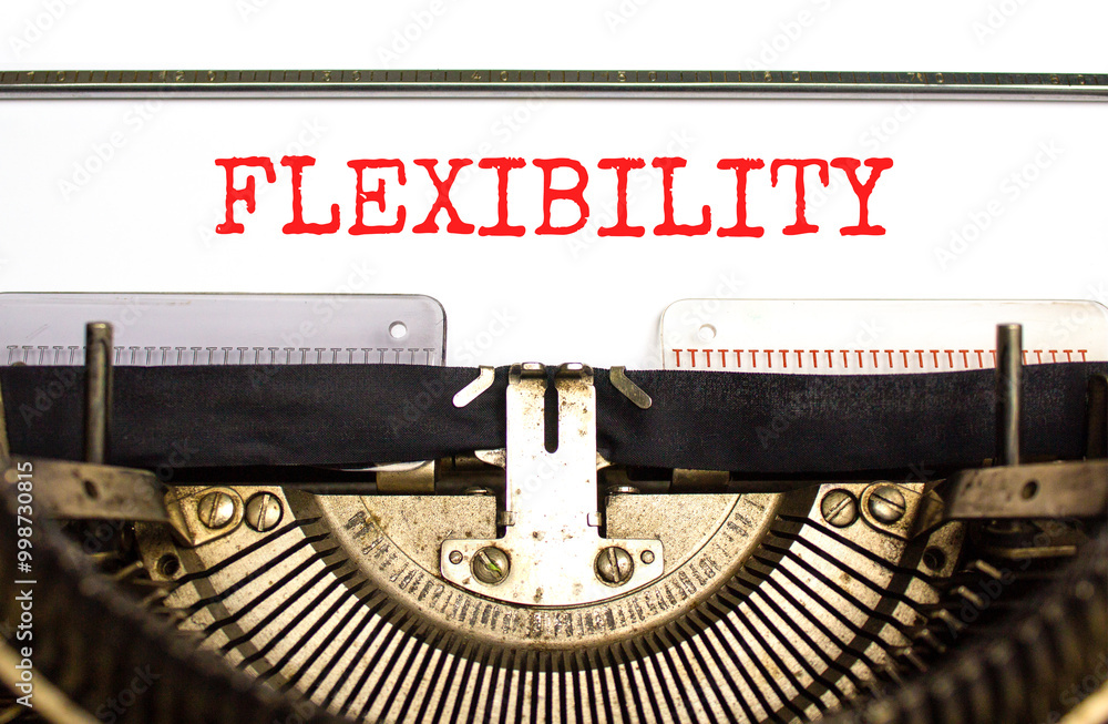 Flexibility symbol. Concept word Flexibility typed beautiful old retro ...