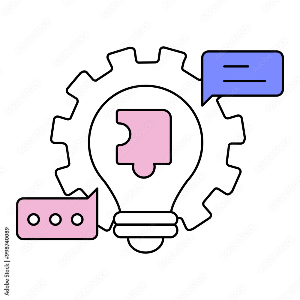 Knowledge Integration Icon. Representing AI Knowledge Merging. System ...