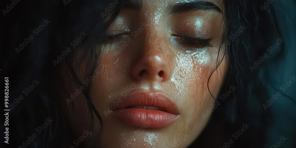 Photo & Art Print Emotional woman crying after losing a loved one ...