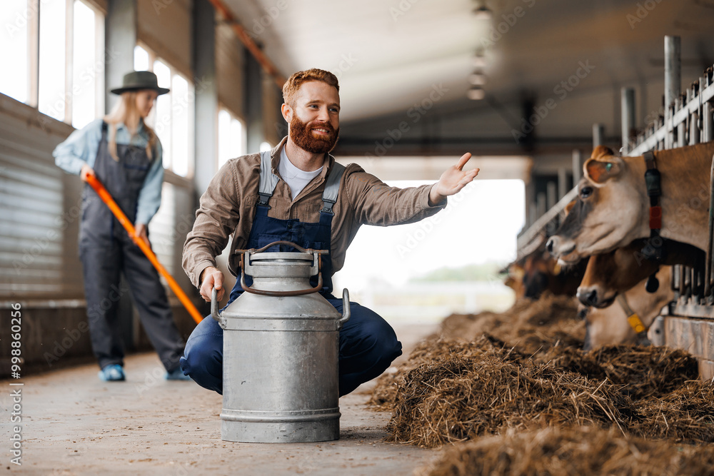 Portrait happy workers of farm. Team of people working of industry ...