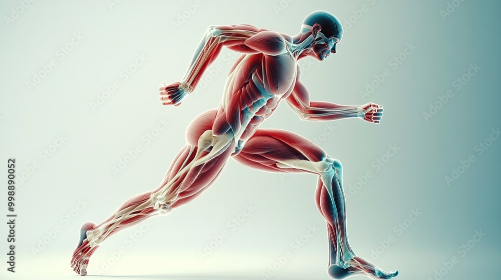 Anatomy of a Runner: Detailed Illustration of Human Muscles Stock ...