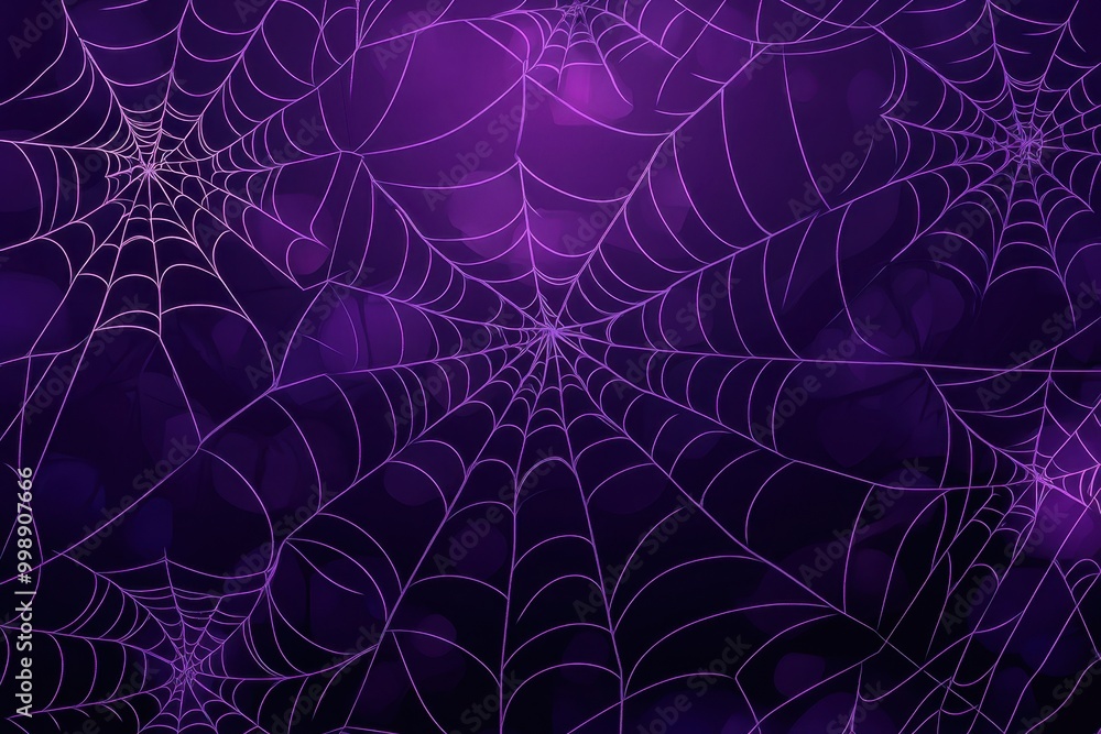 purple background with spider webs Halloween design, flat vector ...