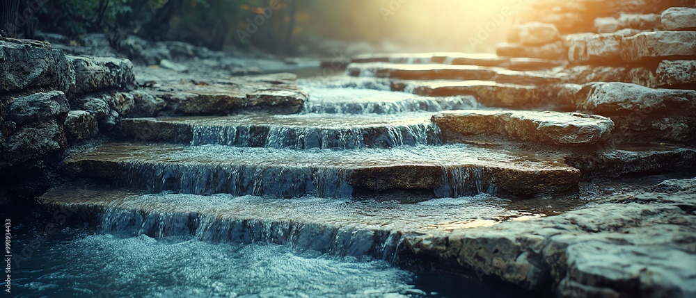 Ancient water channels carved into rock by centuries of flowing water ...